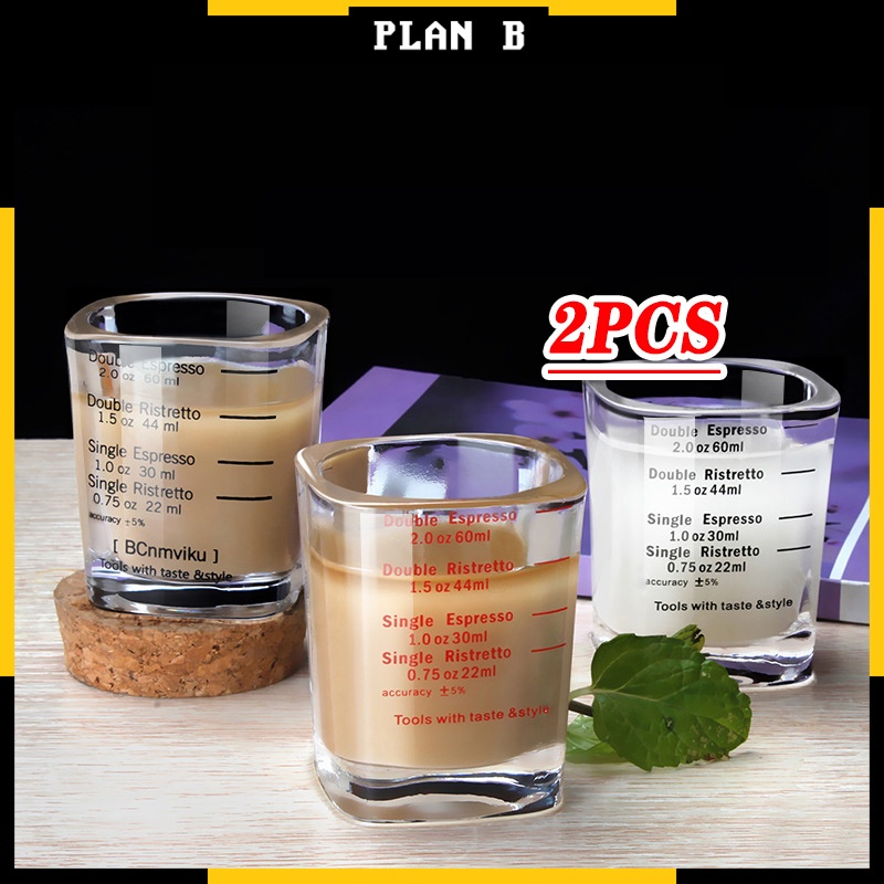 2pc 60ml 2oz Espresso Shot Glass Cup Espresso Square Ounce Cup Glass ...