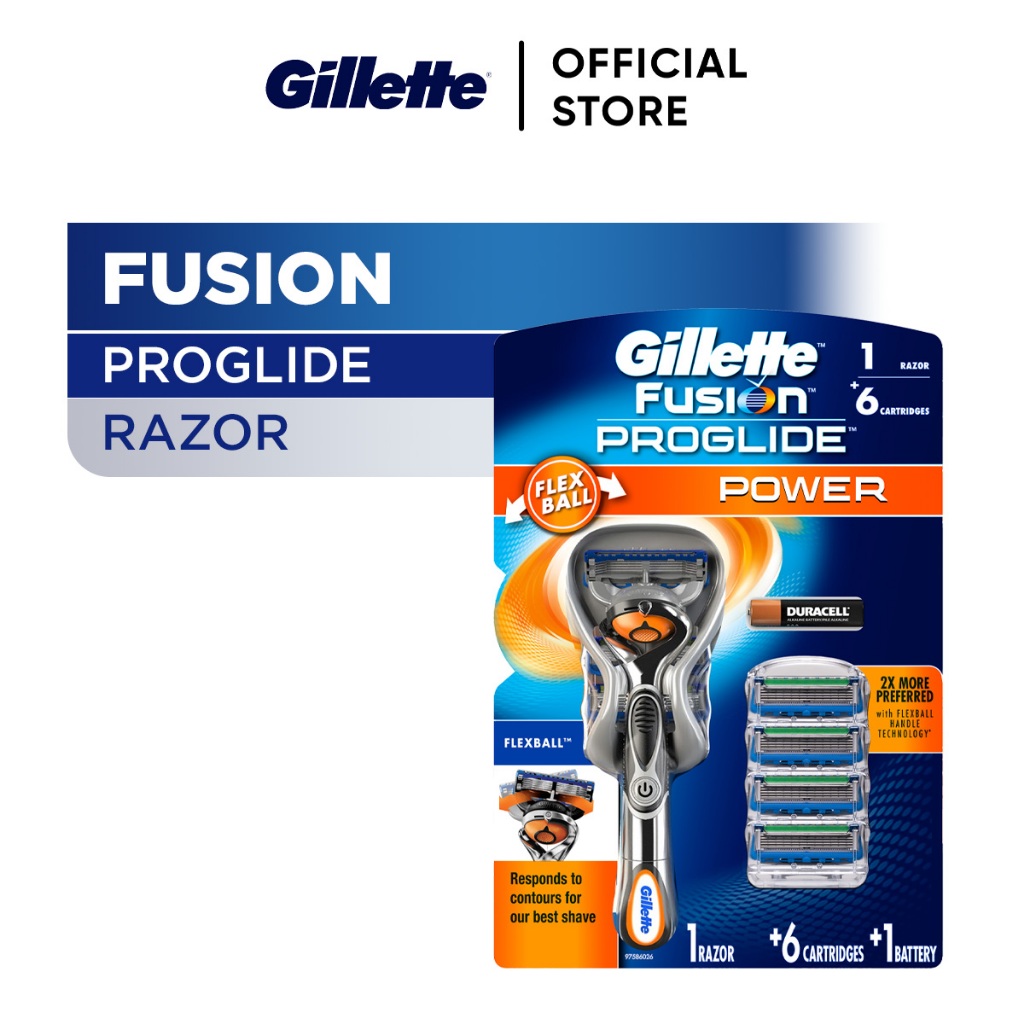 Gillette Fusion ProGlide Power Razor + Cartridge 6s | Shopee Philippines