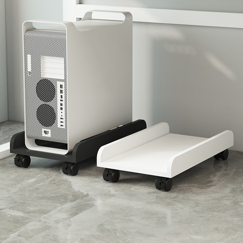 Desktop computer host bracket office desk storage rack pulley movable ...