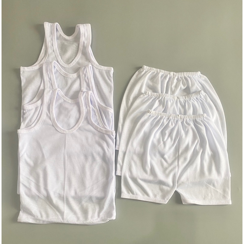 6 pairs or 3 pairs Plain White or colored Sando l Shorts Baby 0 to 6 ...