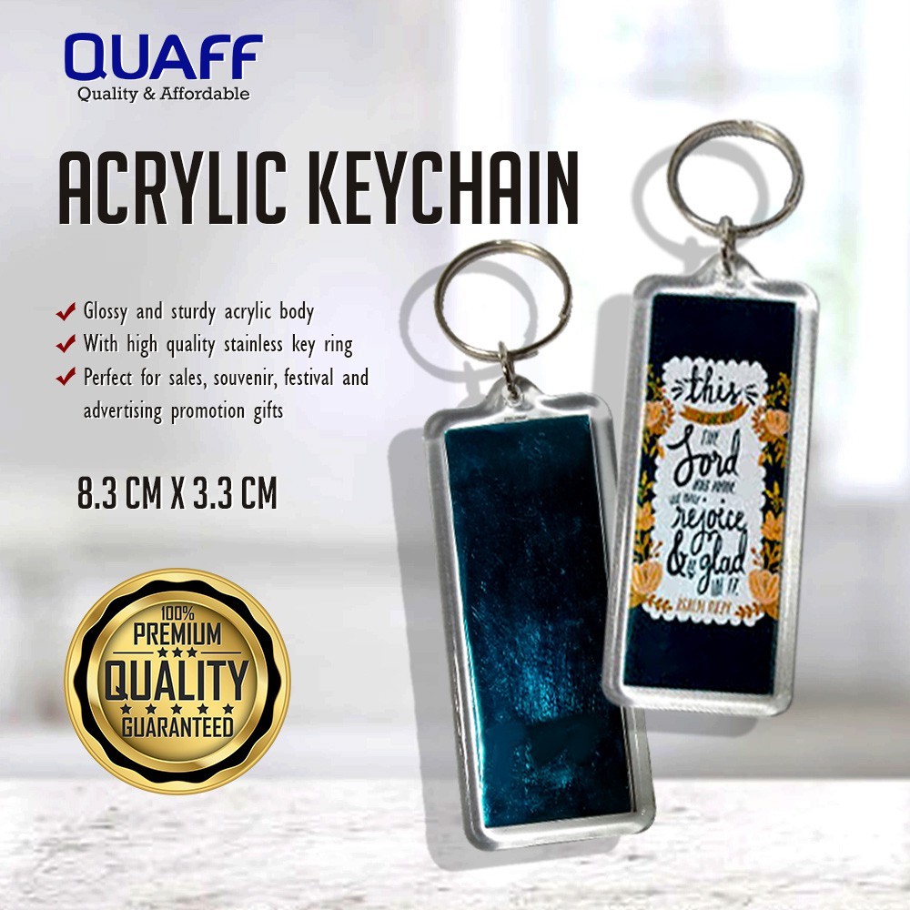 QUAFF Acrylic Keychain F27 Long Rectangle 8.3cm X 3.3cm - 100pcs per ...