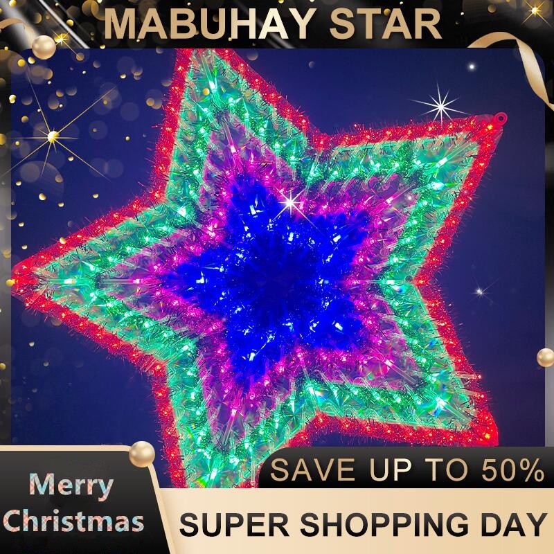 MABUHAY STAR Christmas Decoration Light 58cm 200L LED With Music Five ...