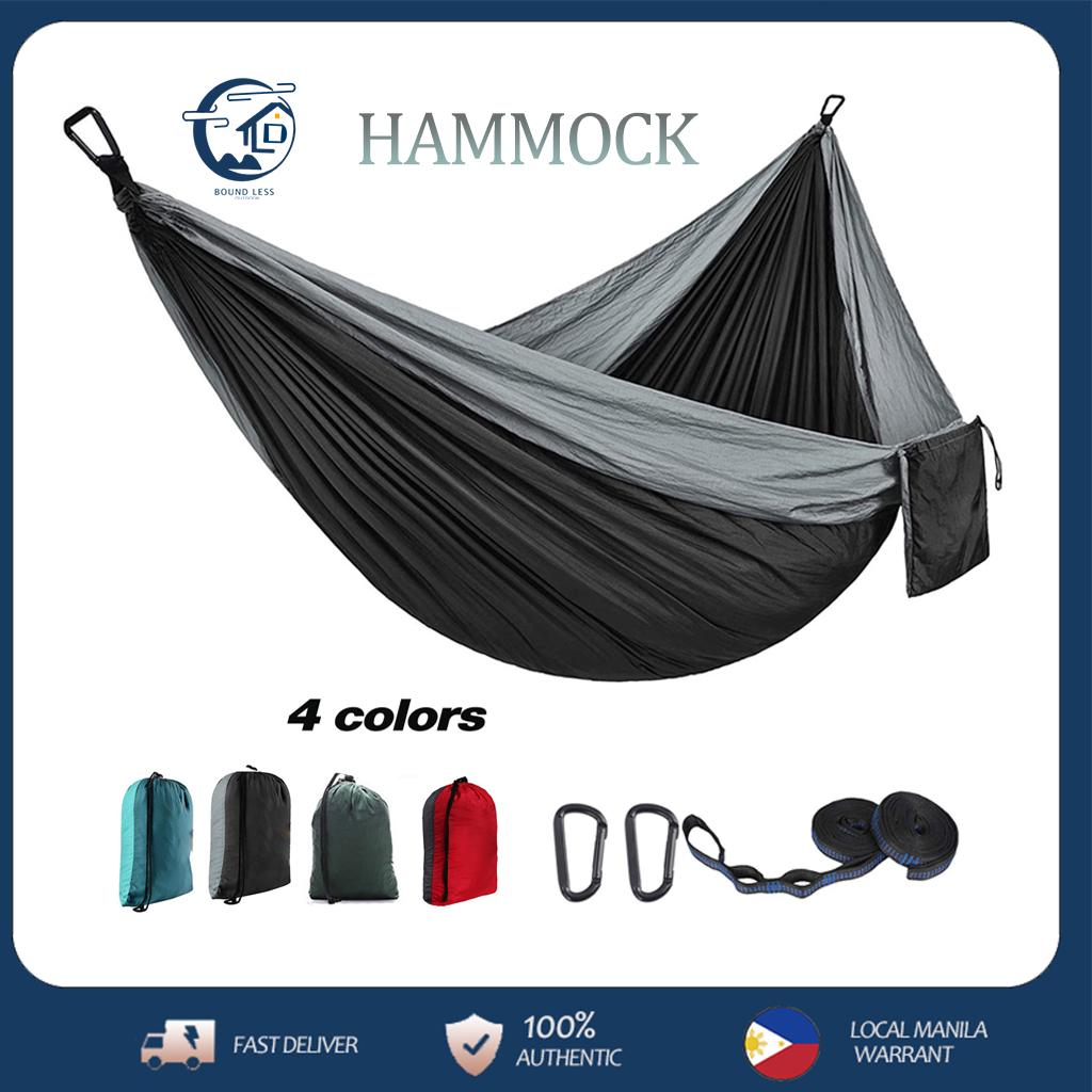 BOUNDLESS Portable Hammock Nylon Ice Silk Duyan Outdoor Large Wide ...