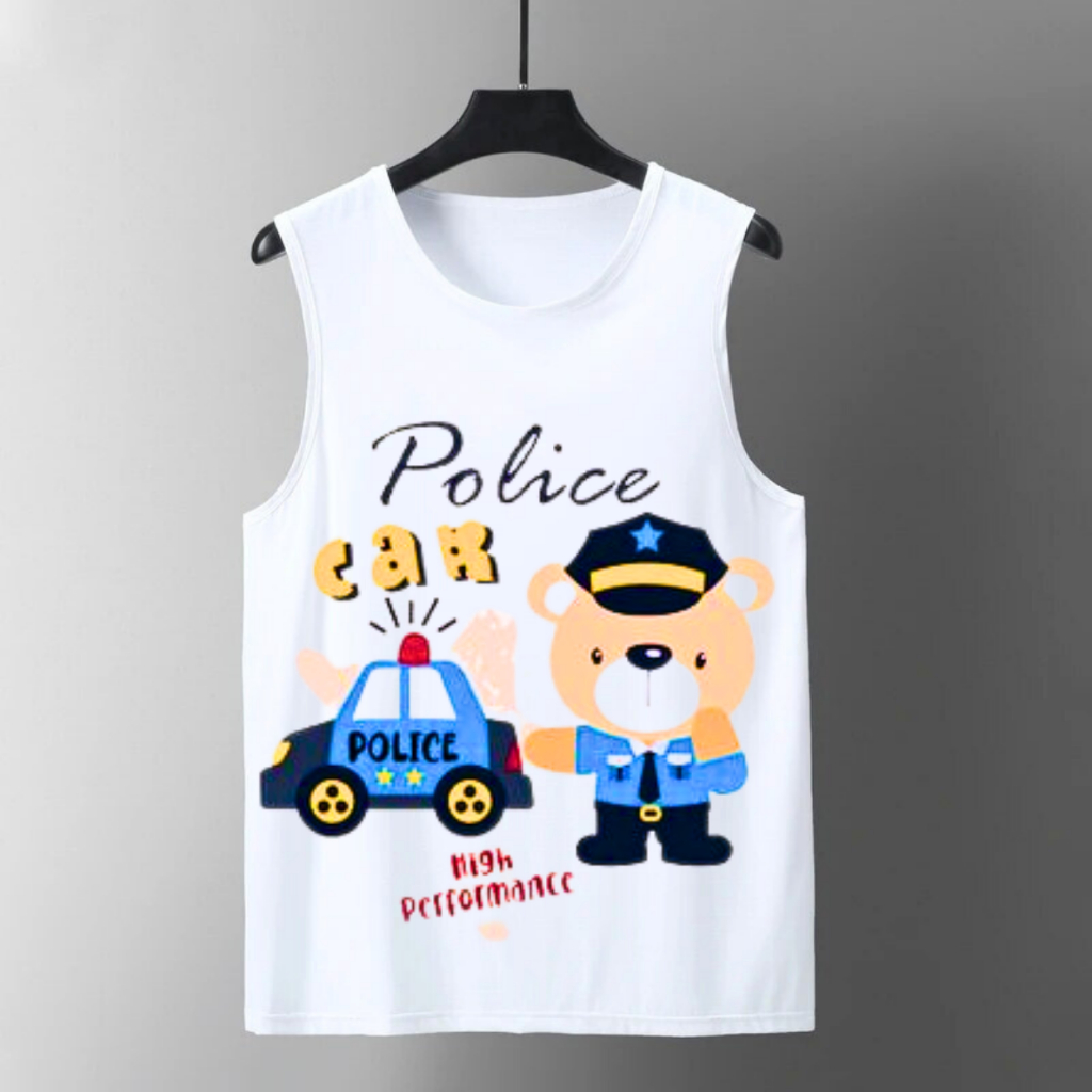 BWM White Muscle Sando Top for Baby Boys Kids 1-8 Years Old Cartoon ...