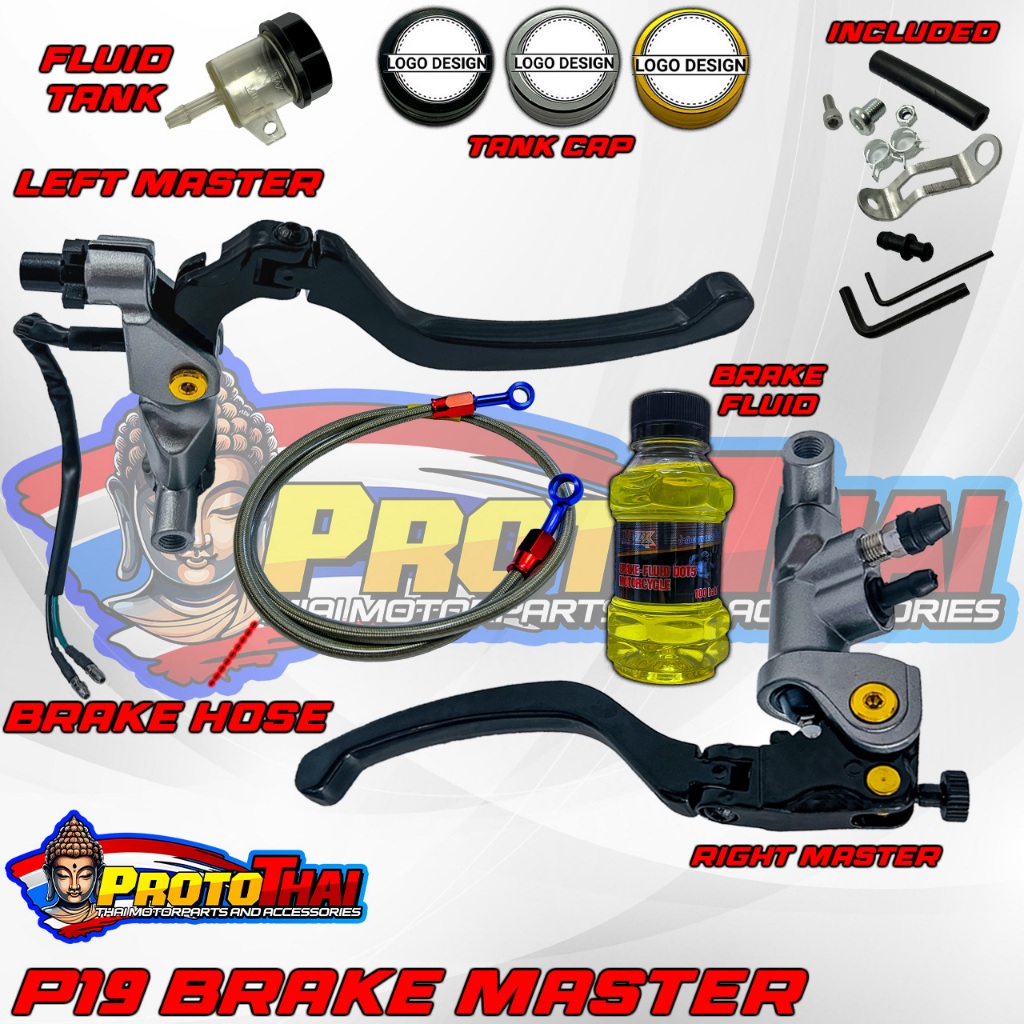 P19 Brake Master Single Tank with Side Mirror Clamp * UNIVERSAL ...