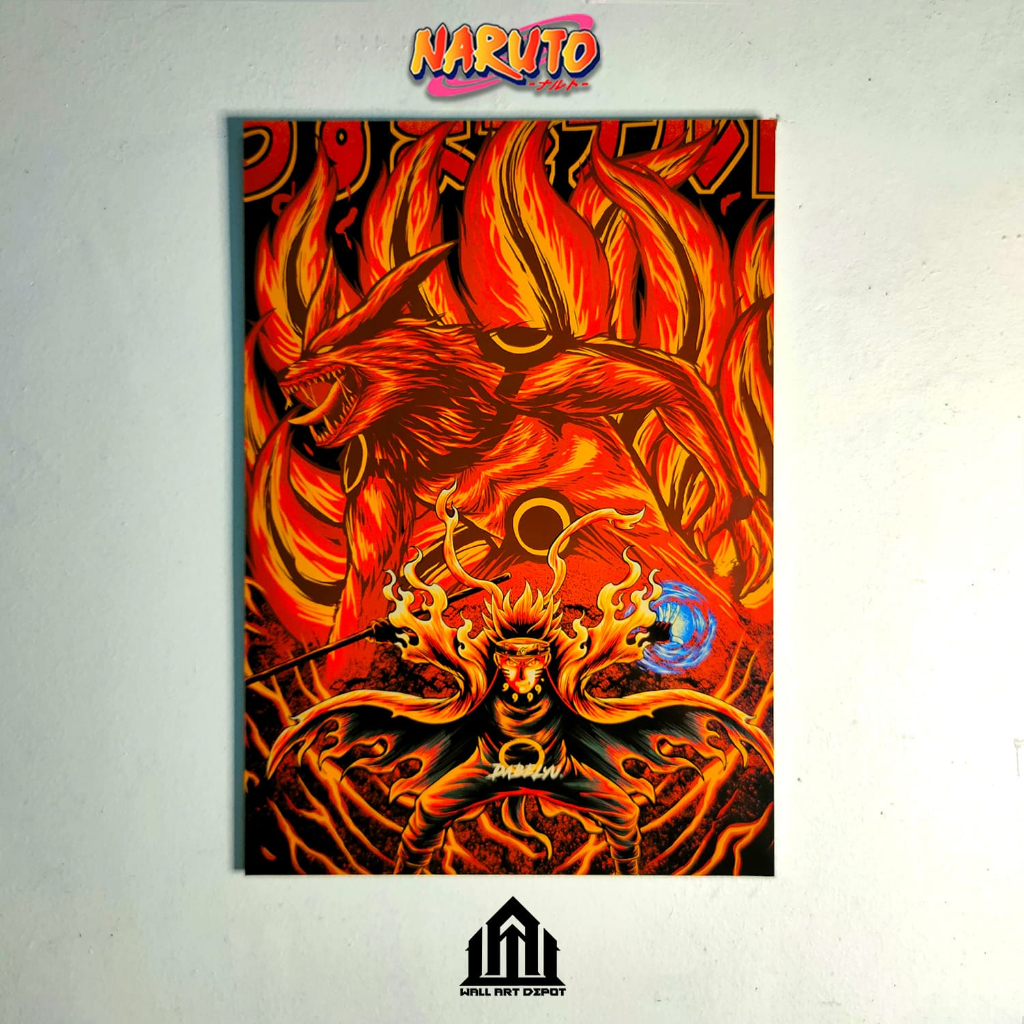 Naruto Uzumaki 1 Metallic Gold Effect Wall Art / A4 Size / Wall Art ...