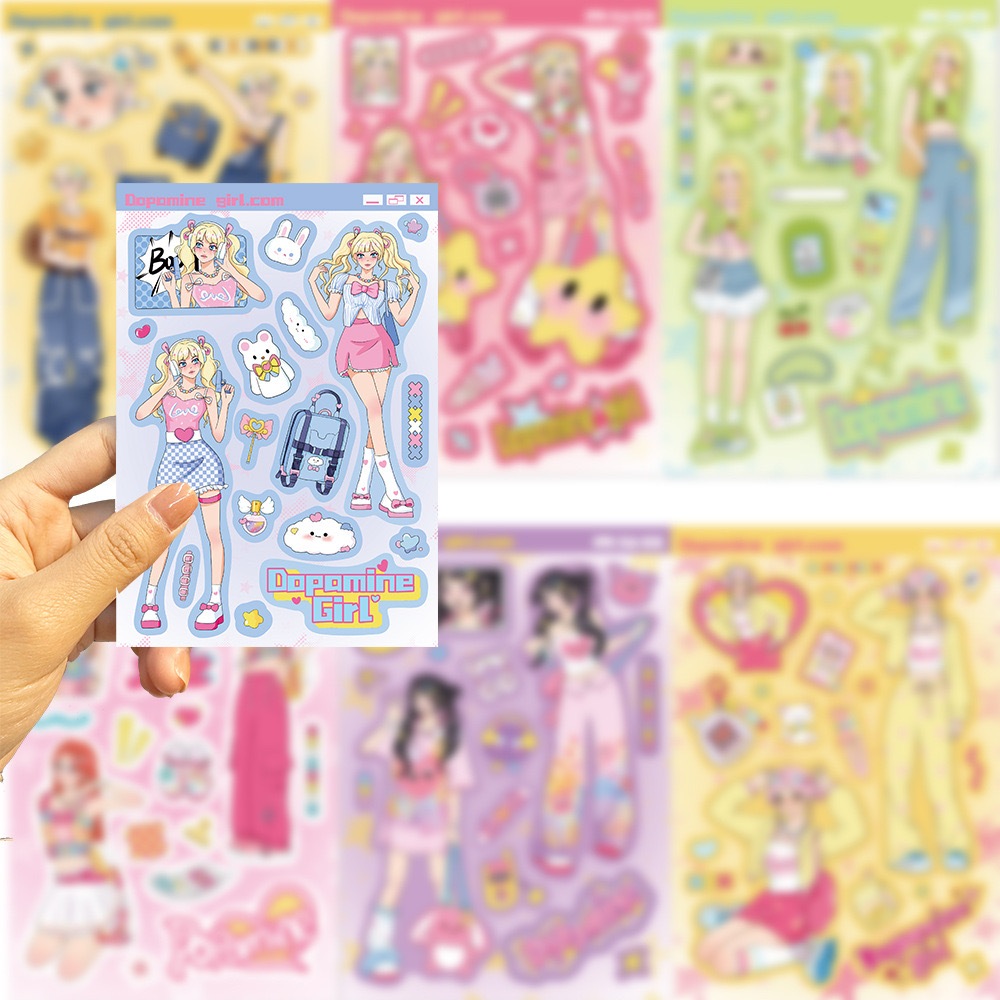 8Sheets/set Fairy Tales Princess Stickers DIY Sticker Make A Face ...