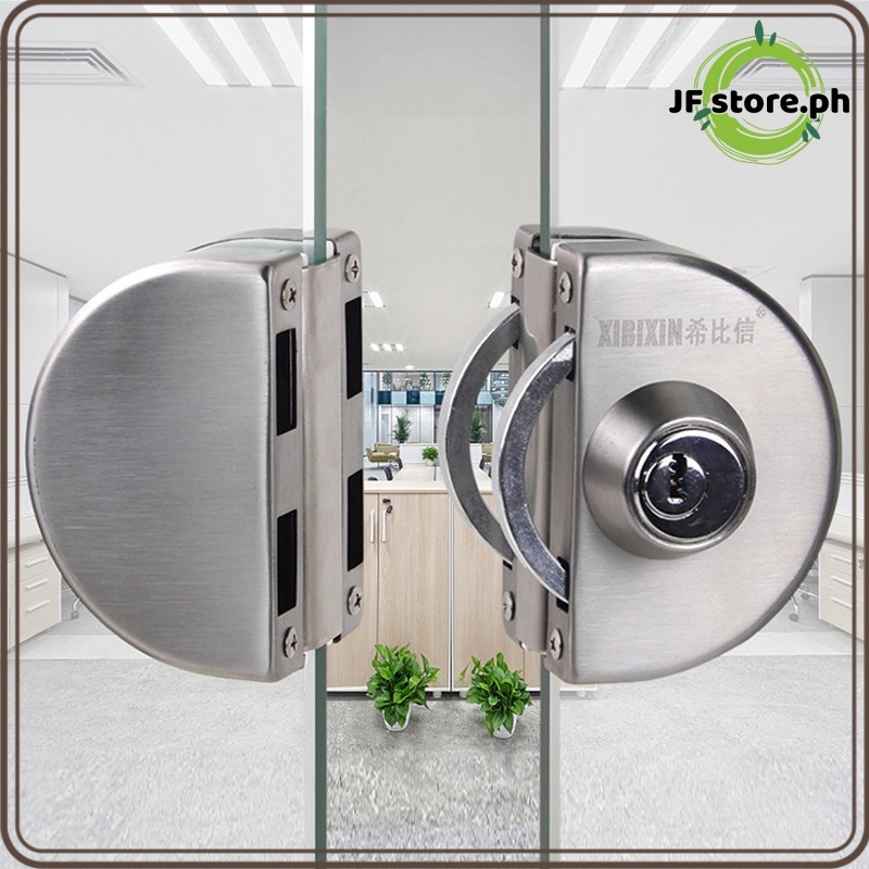 10-12mm Glass Door Lock with Keys for Home Hotel Bathroom 304 Stainless ...