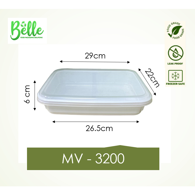Belle RE 3200 Microwavable Container, The most durable party size tray ...