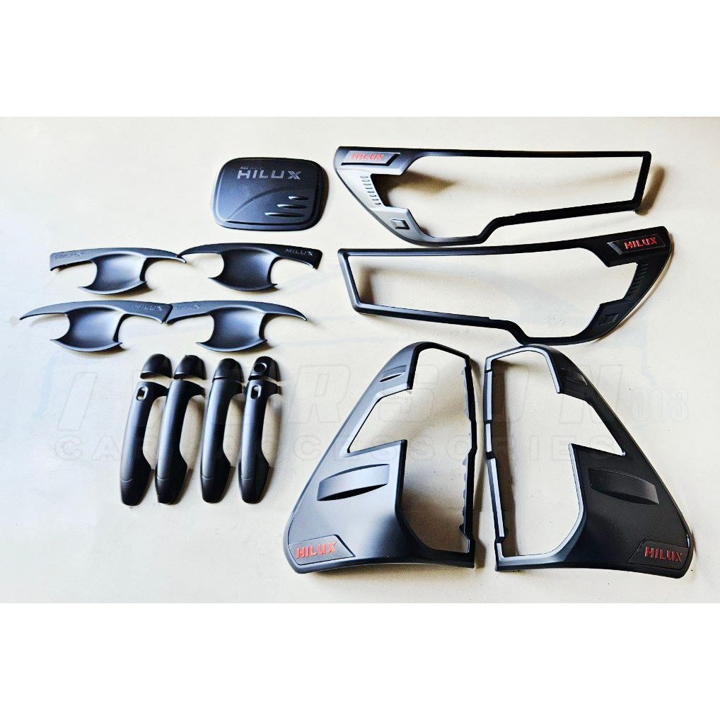 Black Combo Garnish Cover Set for Toyota Hilux Conquest 2019 4x4 ...