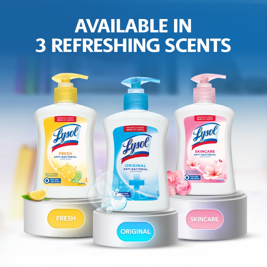 Lysol Antibacterial Hand Soap Skincare 225ml Twin Pack | Shopee Philippines