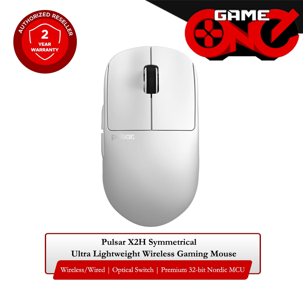 Pulsar X2H Symmetrical Ultra Lightweight Wireless Gaming Mouse (White ...