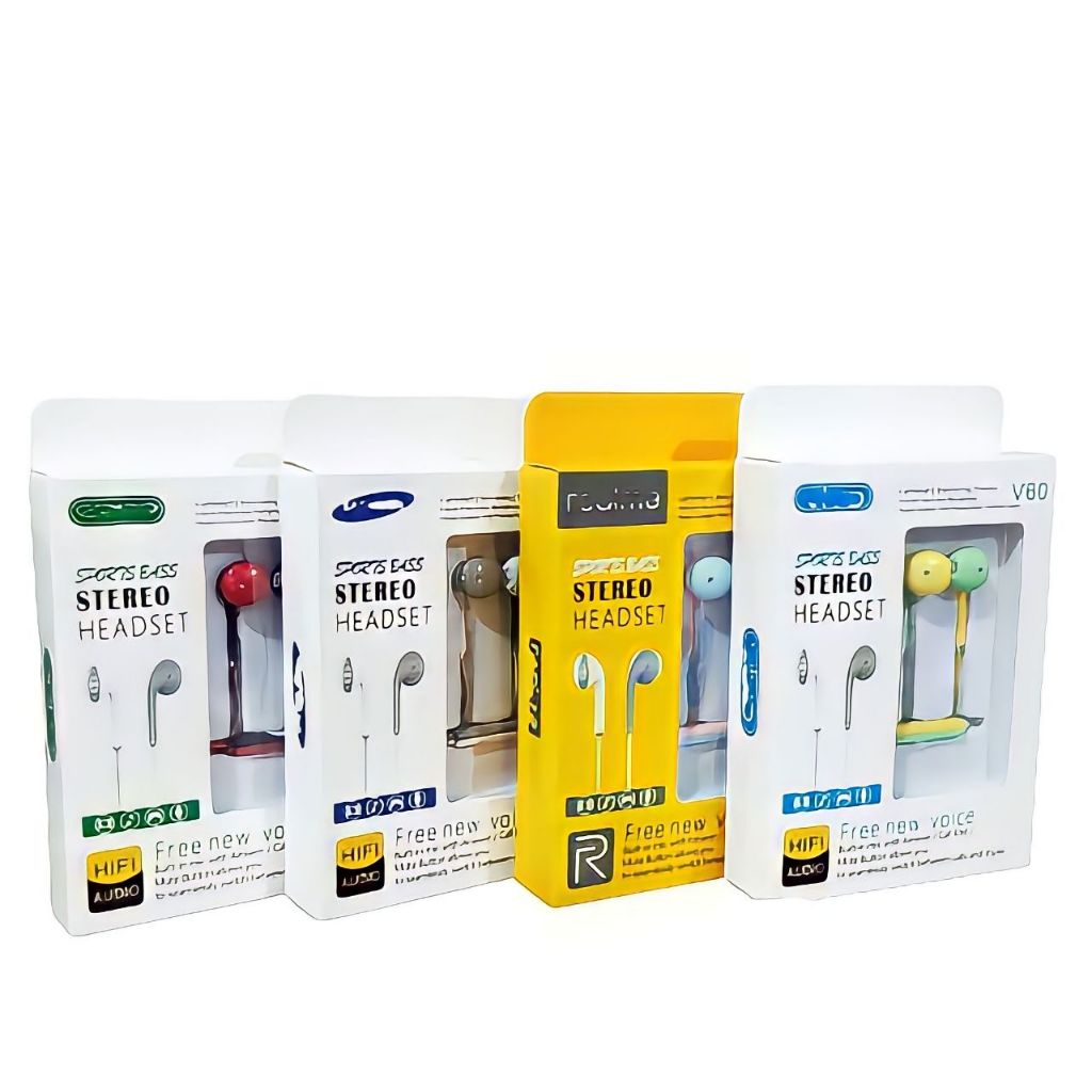 Two-color Hybrid earphone with microphone headset with BOX | Shopee ...