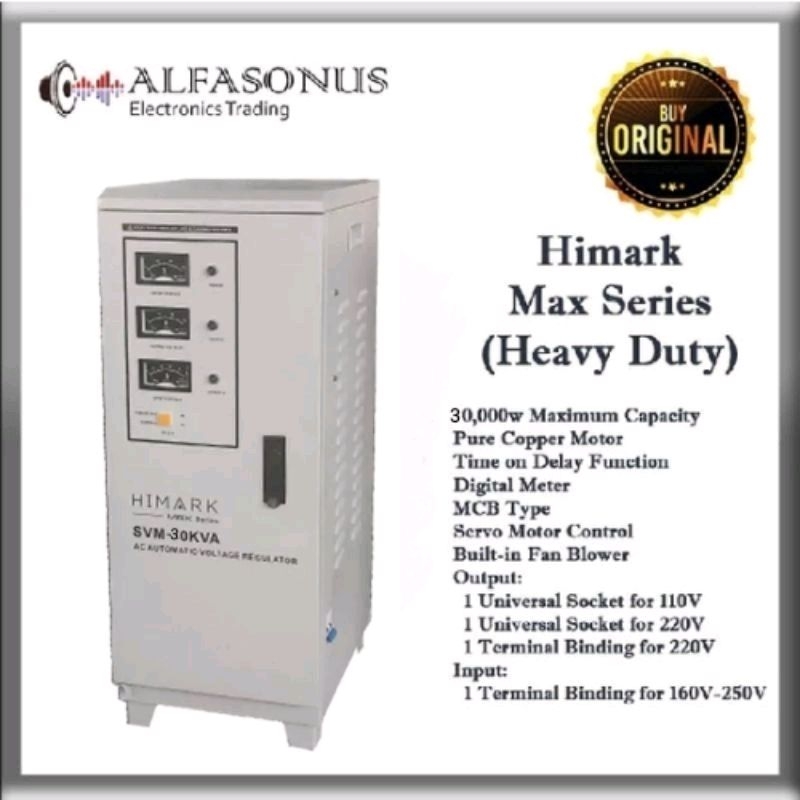 Himark SVM-30kVA AVR / 30000W Automatic Voltage Regulator, 100% True Output Power, 100% Pure ...