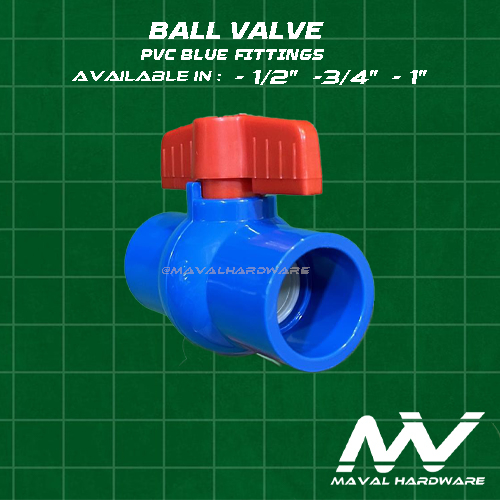 PVC Blue Fittings - Ball Valve; 1/2", 3/4", 1" | Shopee Philippines