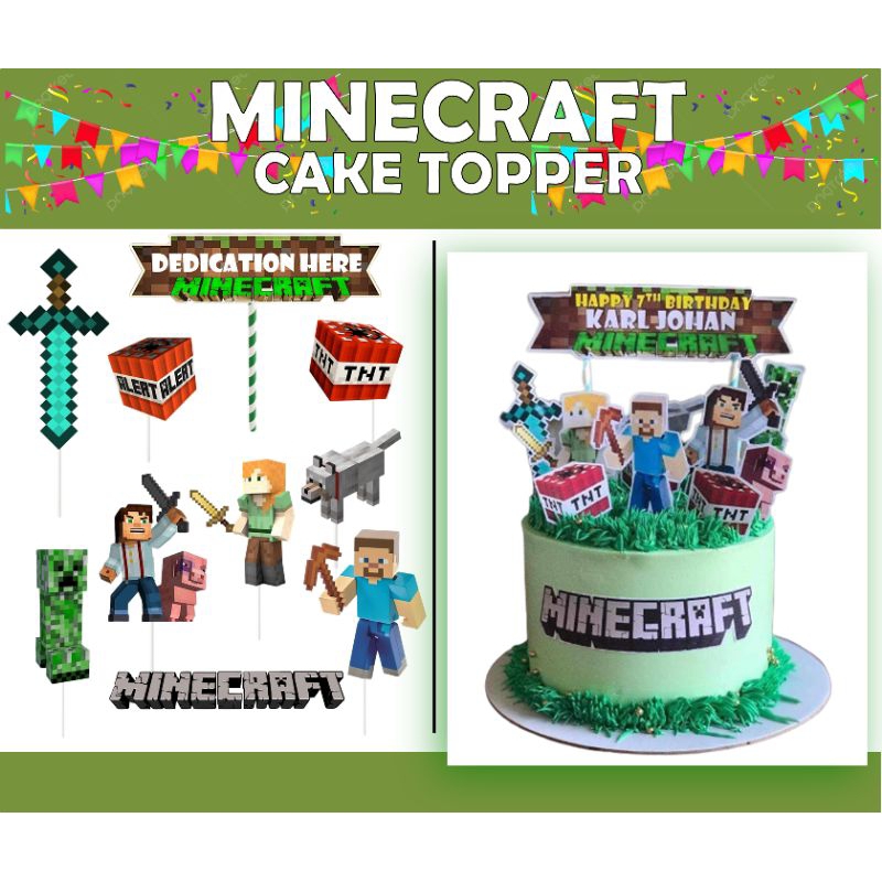 Minecraft Birthday Cake Toppers
