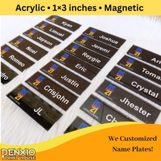 Customized Nameplate with Magnet | Acrylic Nameplate Personalized | 1x3 ...