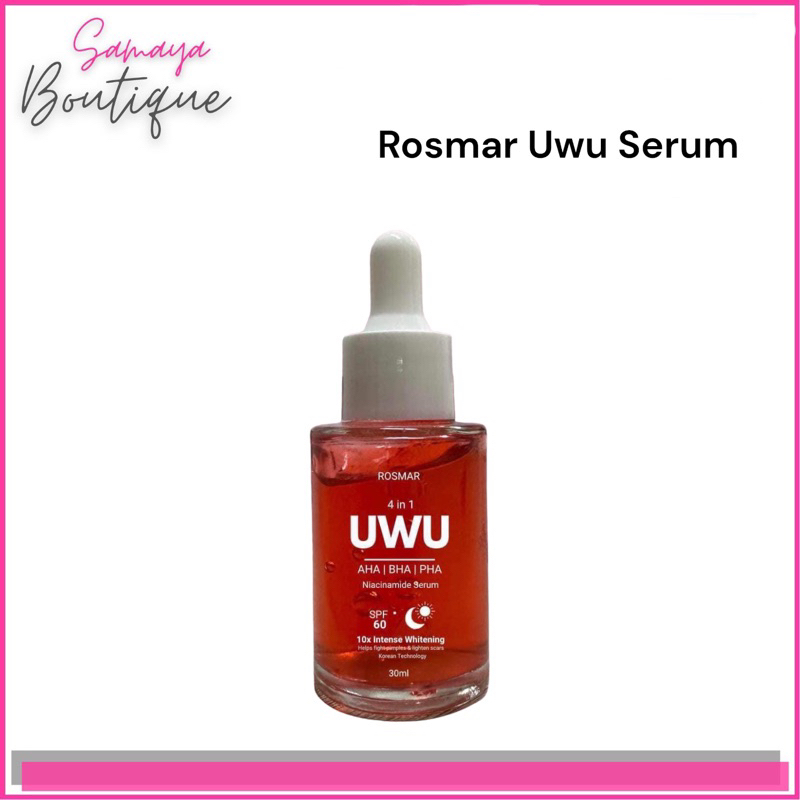 ROSMAR UWU SERUM NEW PACKAGING | 4in1 UWU AHA | BHA | PHA | Shopee ...