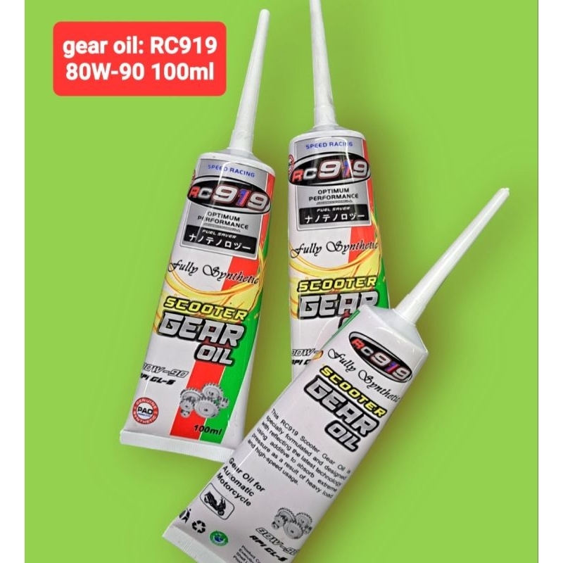 RC919 GEAR OIL FOR SCOOTER 80W-90 100ML. | Shopee Philippines