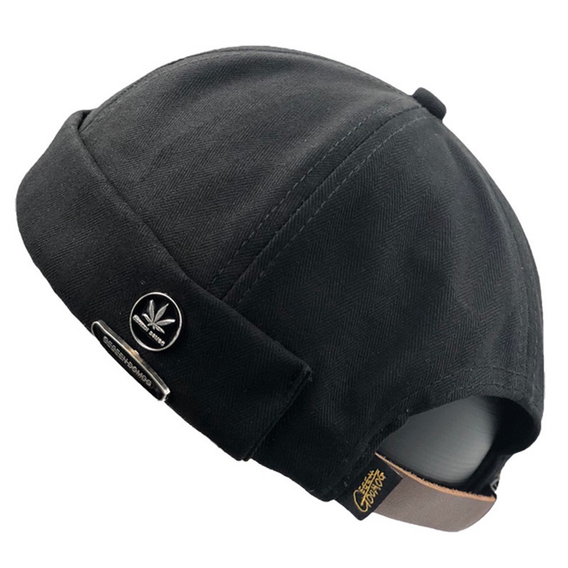 Adjustable Cap for Men Retro Cotton Cap for Women Full Cap Brimless ...