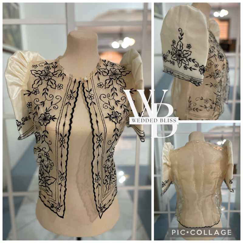 Modern Filipiniana Bolero Long (Embroidered) | Shopee Philippines