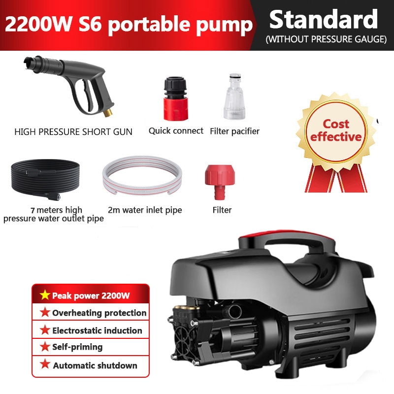 High pressure water jet car washer 220V 2200W household cleaner spray car washer automatic water ...