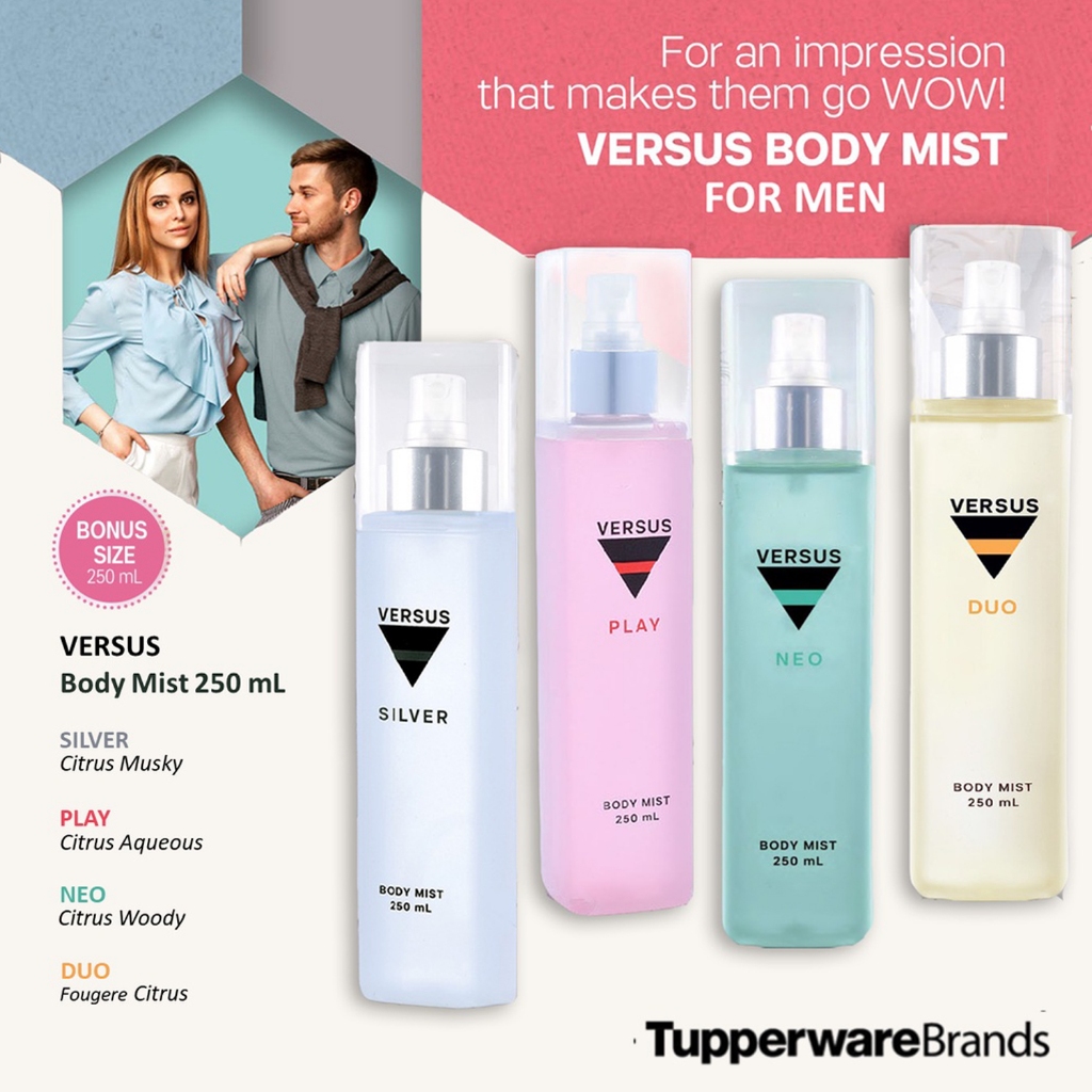 Tupperware Brands VERSUS Body Mist For Men 250 mL | Shopee Philippines