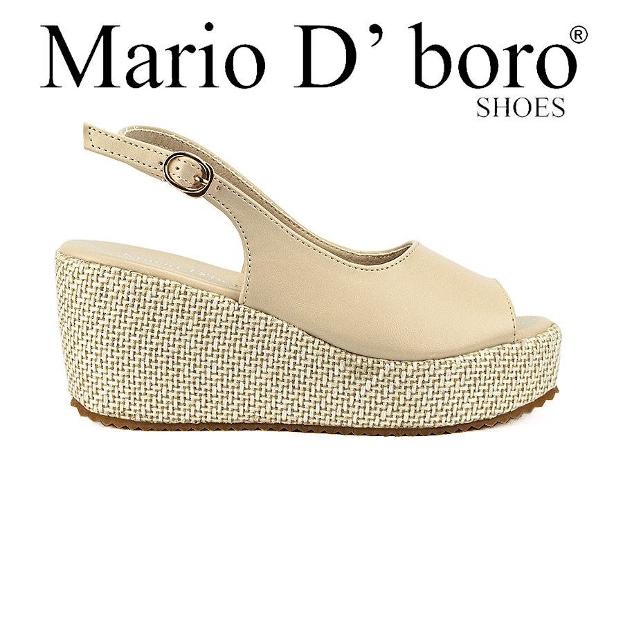 Mario D' Boro Women Wedge Sandals LW 26011 Beige/Black C44 C65 | Shopee ...