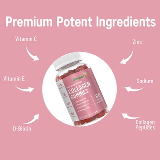 Daynee Collagen Gummies Biotin Vitamin C Skin Beauty Whitening Hair ...