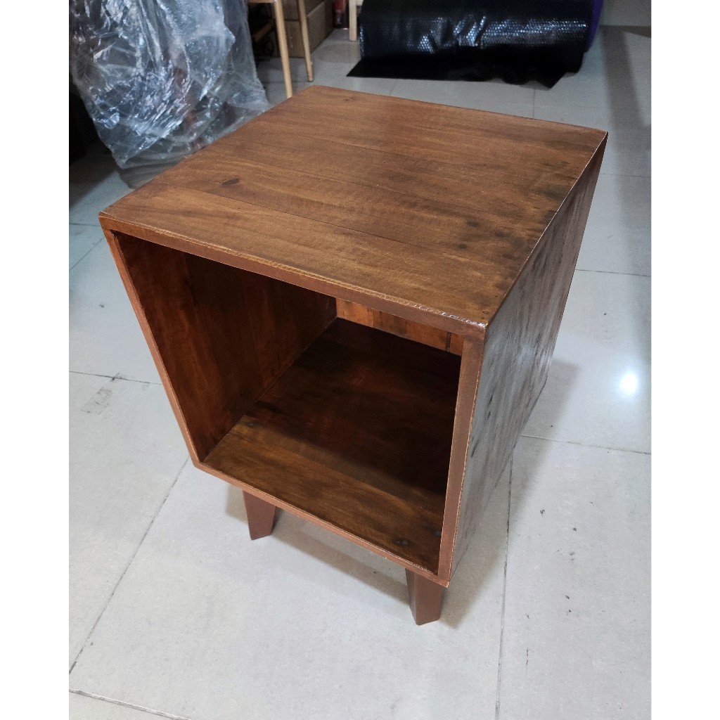 Modern Minimalist Solid Wood Square Side Table/ Bedside Table | Shopee ...