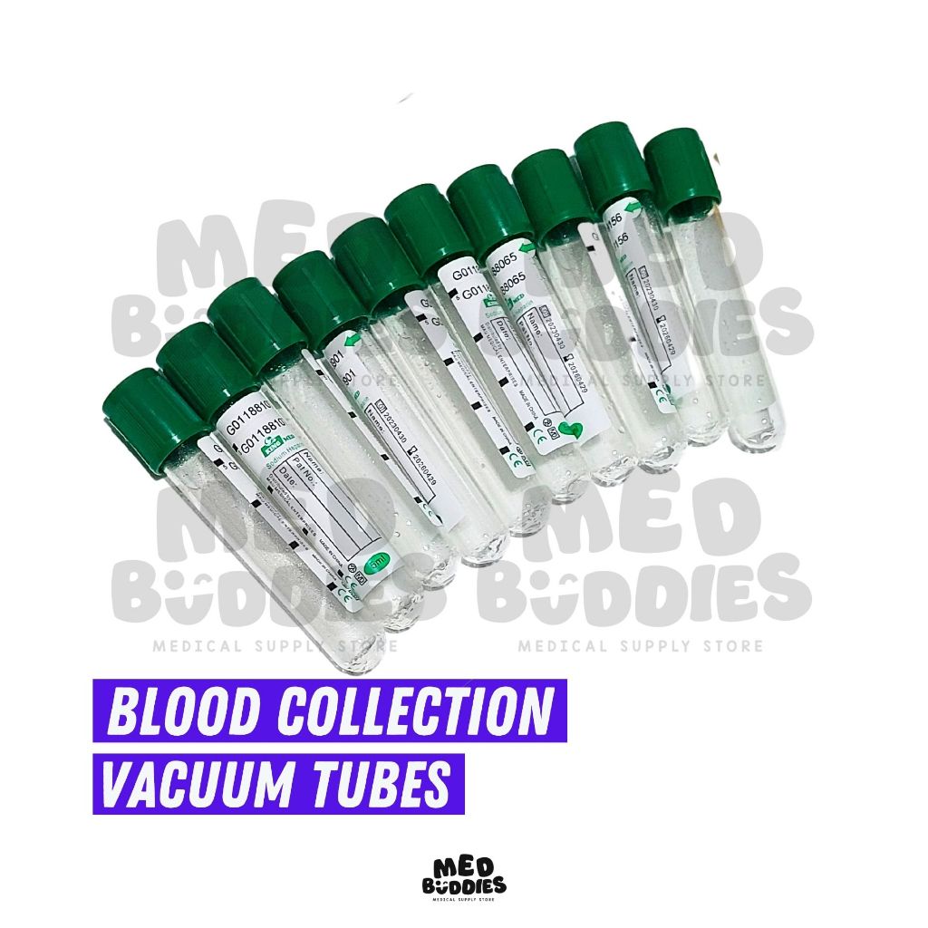 GREEN / HEPARIN Vacutainer Blood Collection Tube (Per Piece) | Shopee ...