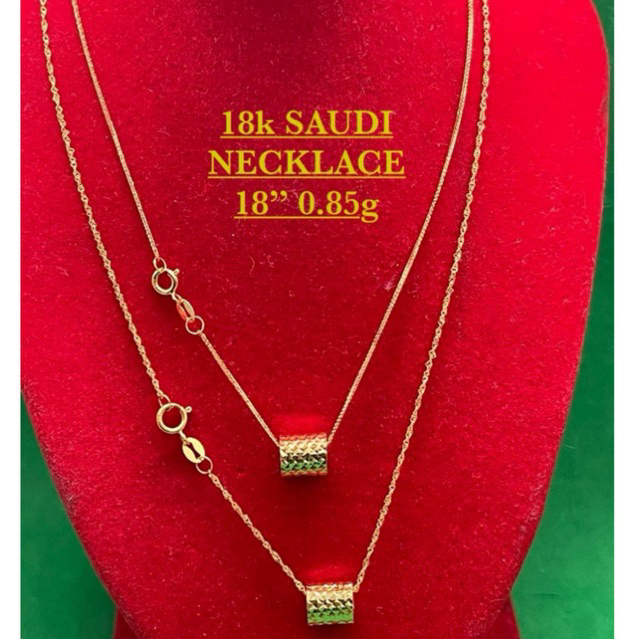 PAWNABLE 18k SAUDI GOLD NECKLACE W/PENDANT | Shopee Philippines