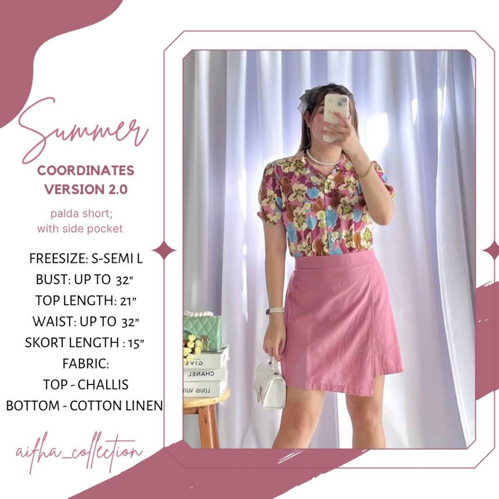 SUMMER COORDINATES | TERNO SKORT | PALDA SHORT | CHALLIS - LINEN FABRIC ...