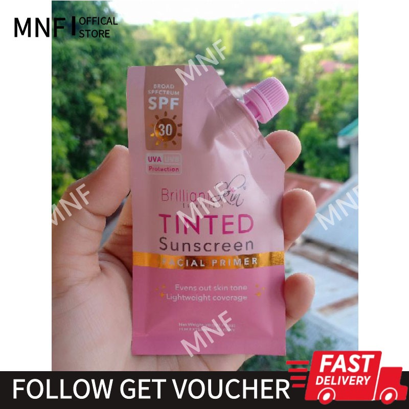 Authentic Brilliant Skin Tinted Sunscreen Sunblock Cream 20g SPF50 UV ...