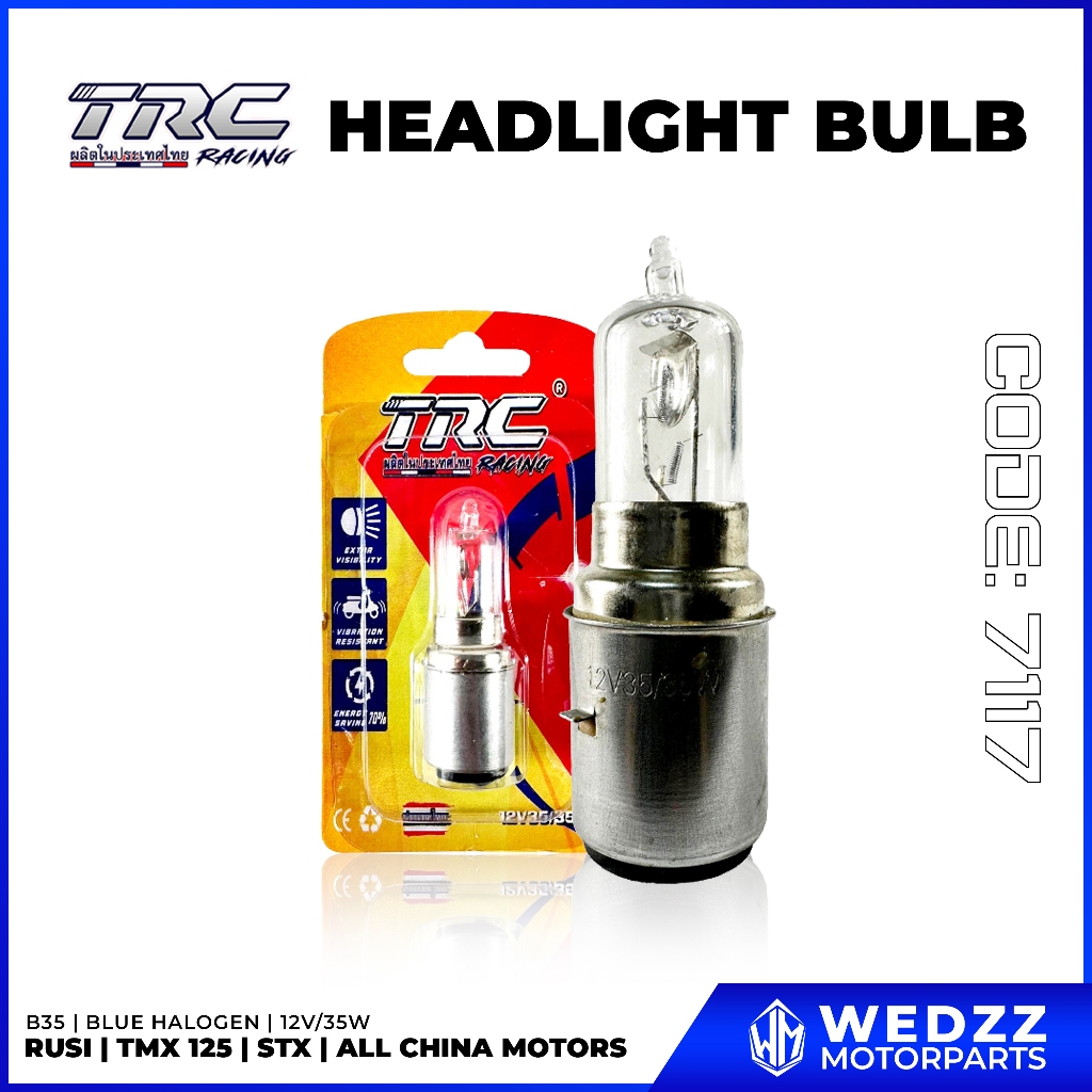 TRC HEADLIGHT BULB 7117 B35 (RUSI/TMX125/STX/CHINA MOTORS) | Shopee ...