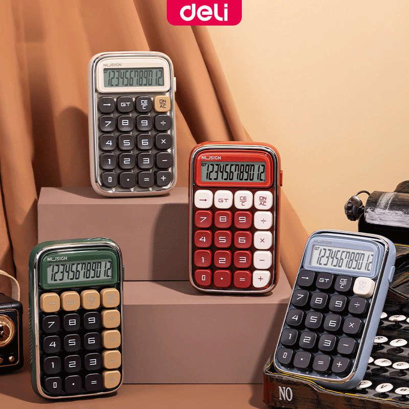 Deli Nusign NS043 Desktop Mini Electronic Calculator Mechanical ...