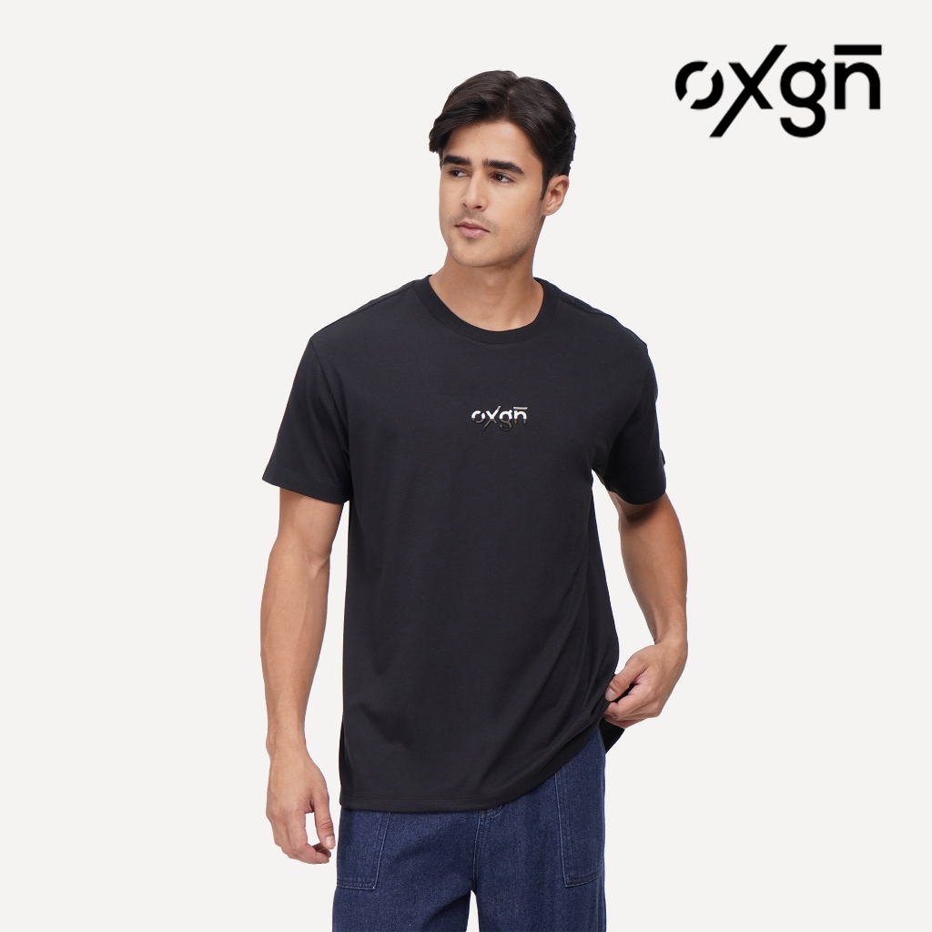 OXGN Logo Embroidery T-Shirt For Men (Brown/Black/Khaki) | Shopee ...
