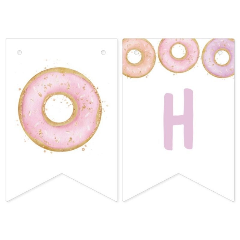 Pink donut theme customized happy birthday banner | Shopee Philippines