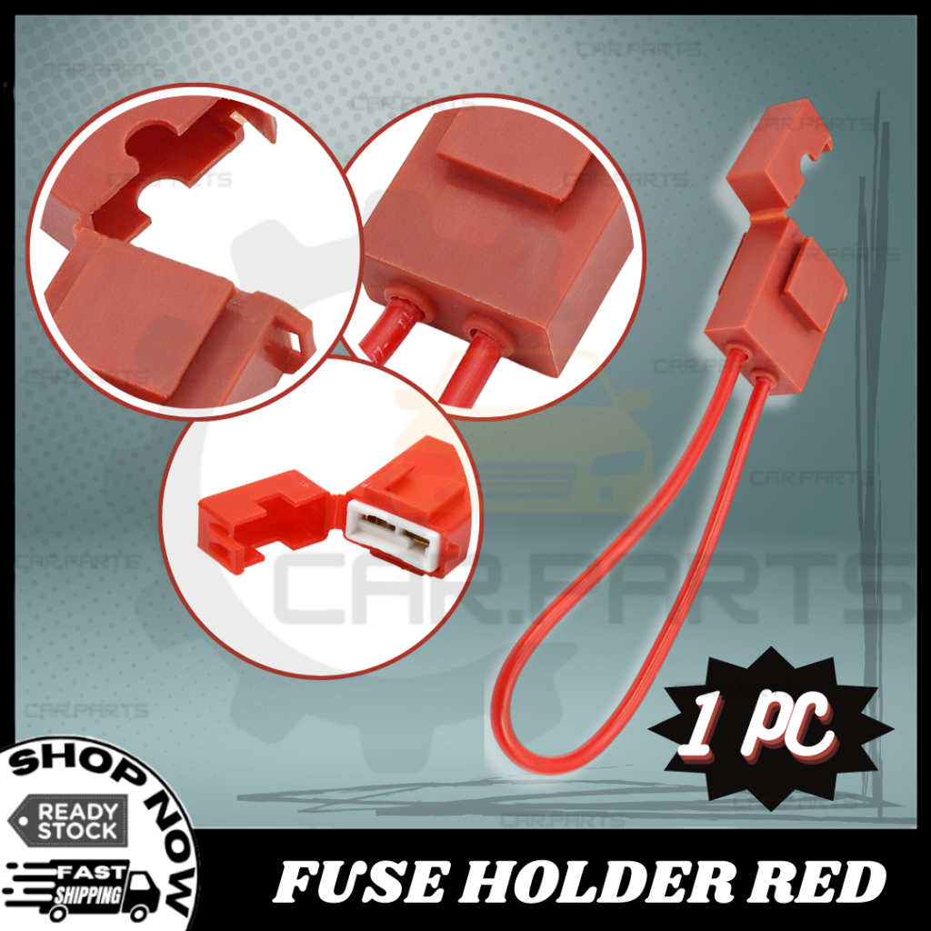 CP 1pc (Red) Motorcycle/Car Circuit Plug in Lightning Fuse Holder ...