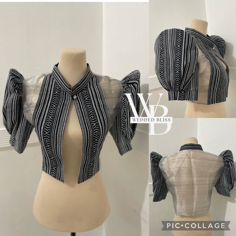 Modern Bolero Filipiniana Ethnic Design — Puff sleeves | Shopee Philippines
