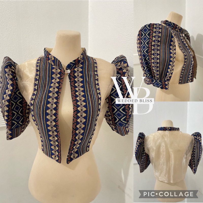Modern Bolero Filipiniana Ethnic Design — Puff sleeves | Shopee Philippines