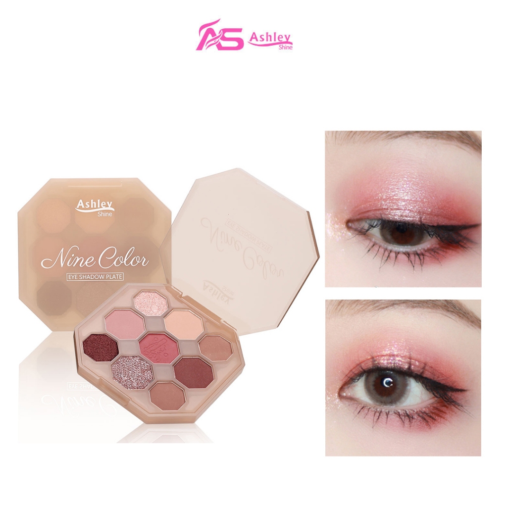 Ashley Shine 9 Colors Eyeshadow Matte Palette Pigment Shimmer Glitter ...