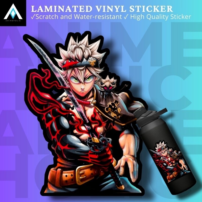 BLACK CLOVER ASTA AND LIEBE TRANSFORMATION LAMINATED VINYL STICKERS ...