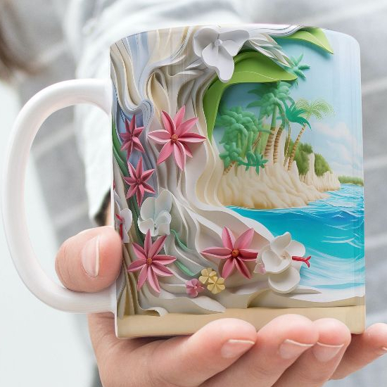 (2) BEACH MUG WRAP DESIGN WITH FREE MUG WINDOW BOX | Shopee Philippines