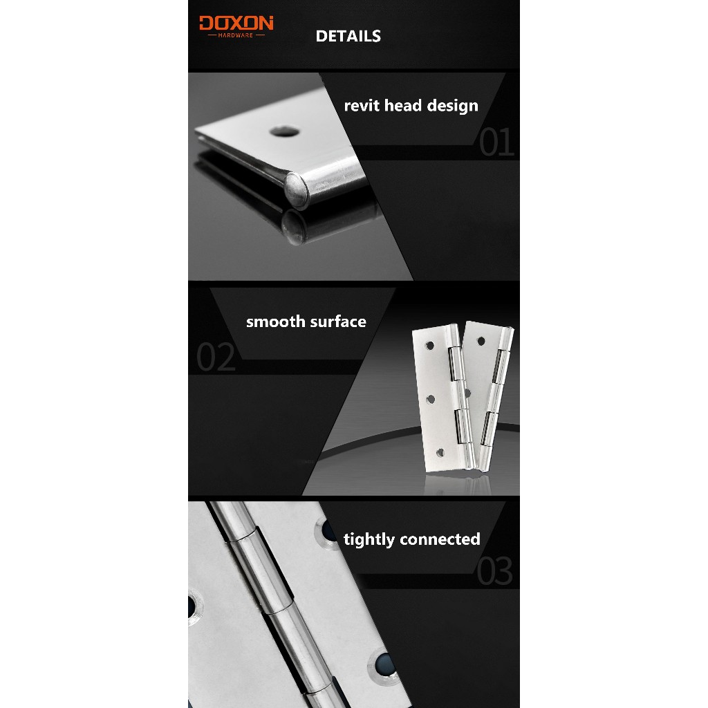 DOXON Hinges with Screws (2pcs) Door Hinges Stainless Steel Hinge for ...