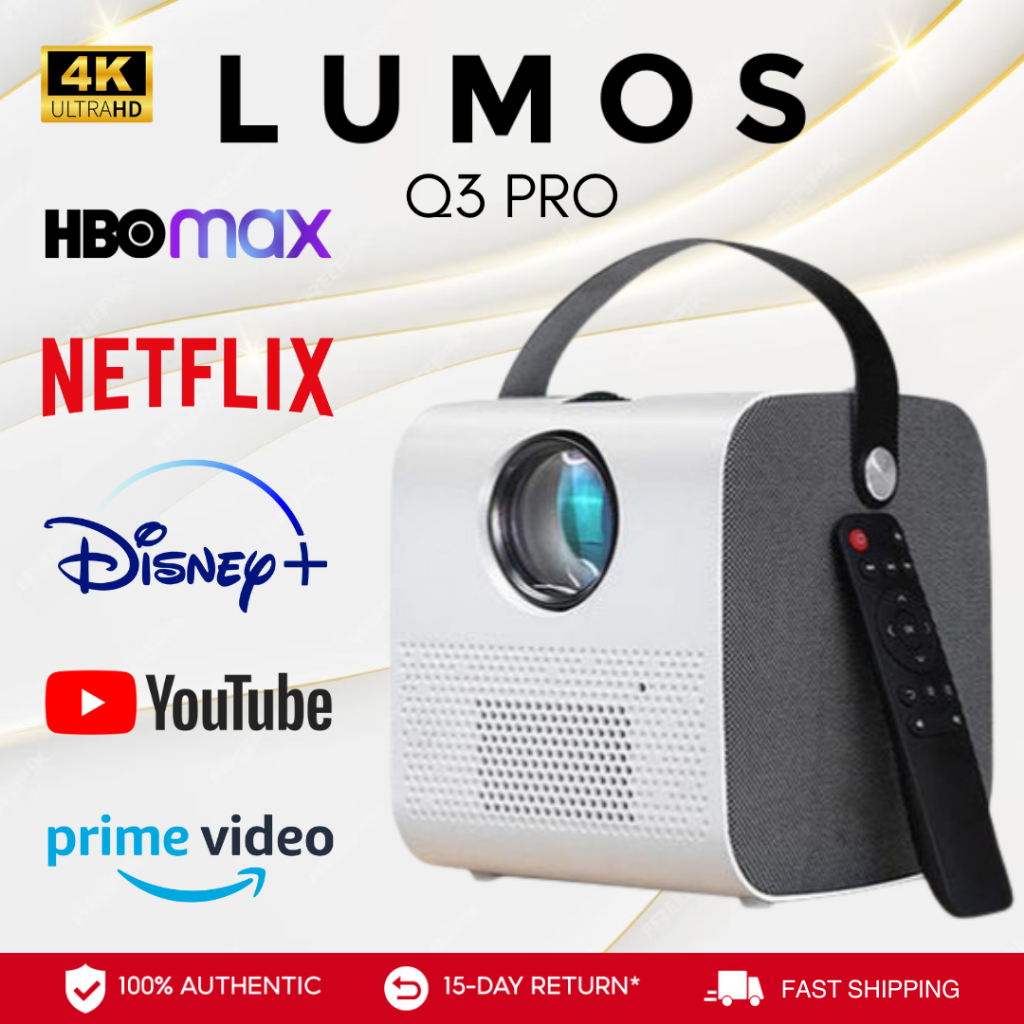 Projector Q3 PRO Portable Smart Mini 4K Full HD Projector OS Android WiFi Bluetooth HDMI ...