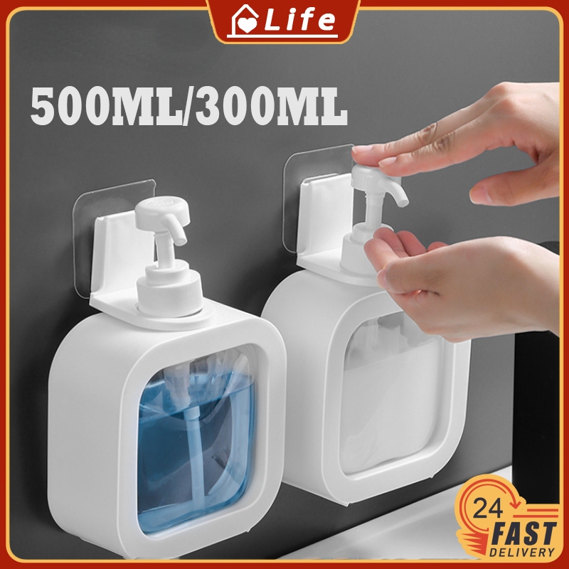 500/300ML Clear Plastic Pump Bottles Kitchen Liquid Soap Dispenser ...