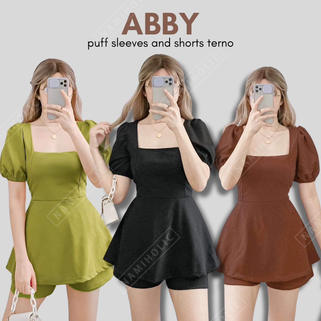 Namiholic Abby Puff Sleeves and Shorts Terno I Crepe Fabric I XS to ...