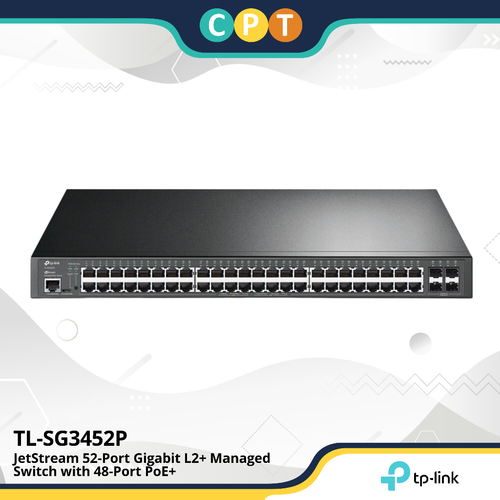 TP-Link TL-SG3452P JetStream 52-Port Gigabit L2+ Managed Switch with 48 ...