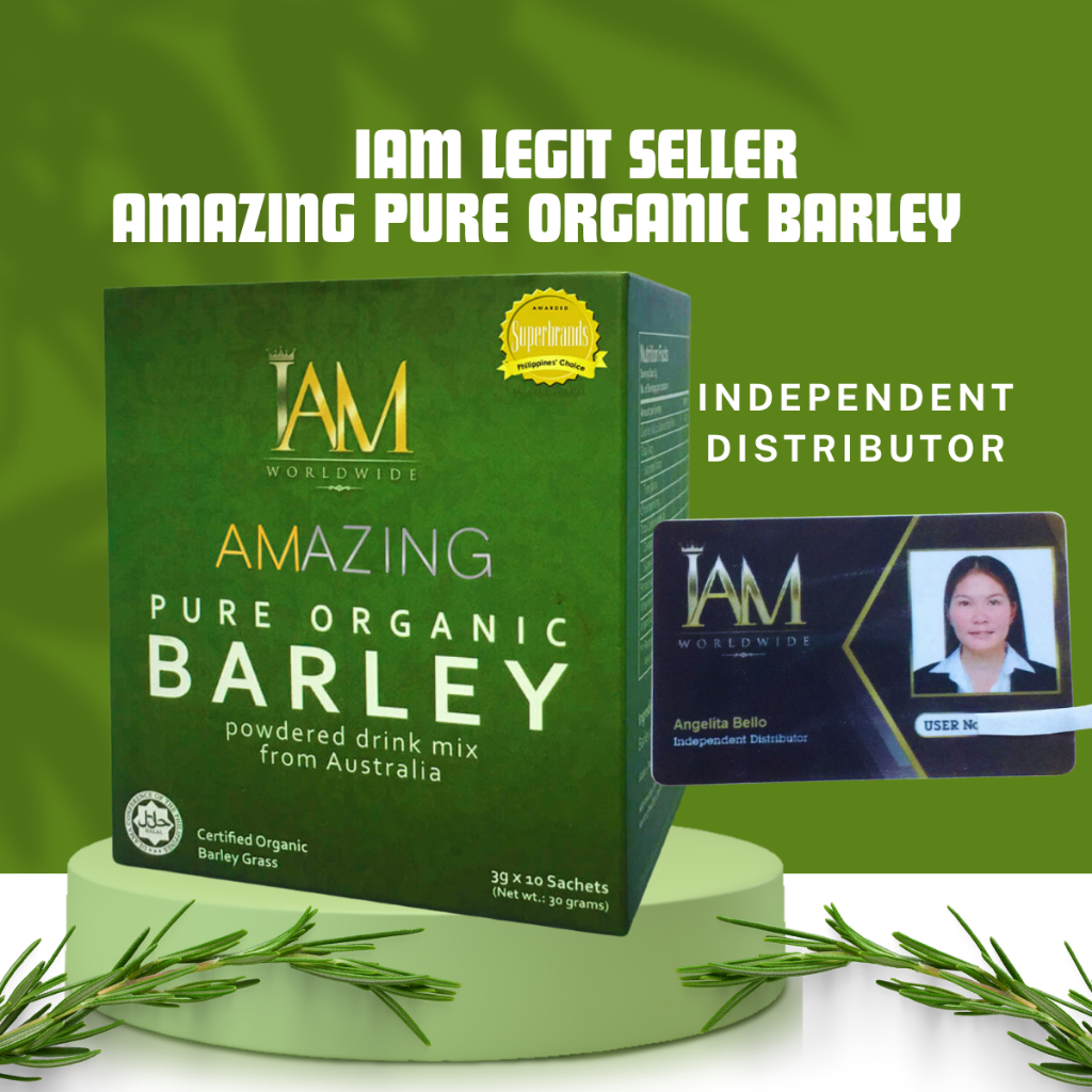 Original IAM Amazing Pure Organic Barley 1 Box 10 Sachet | Shopee ...